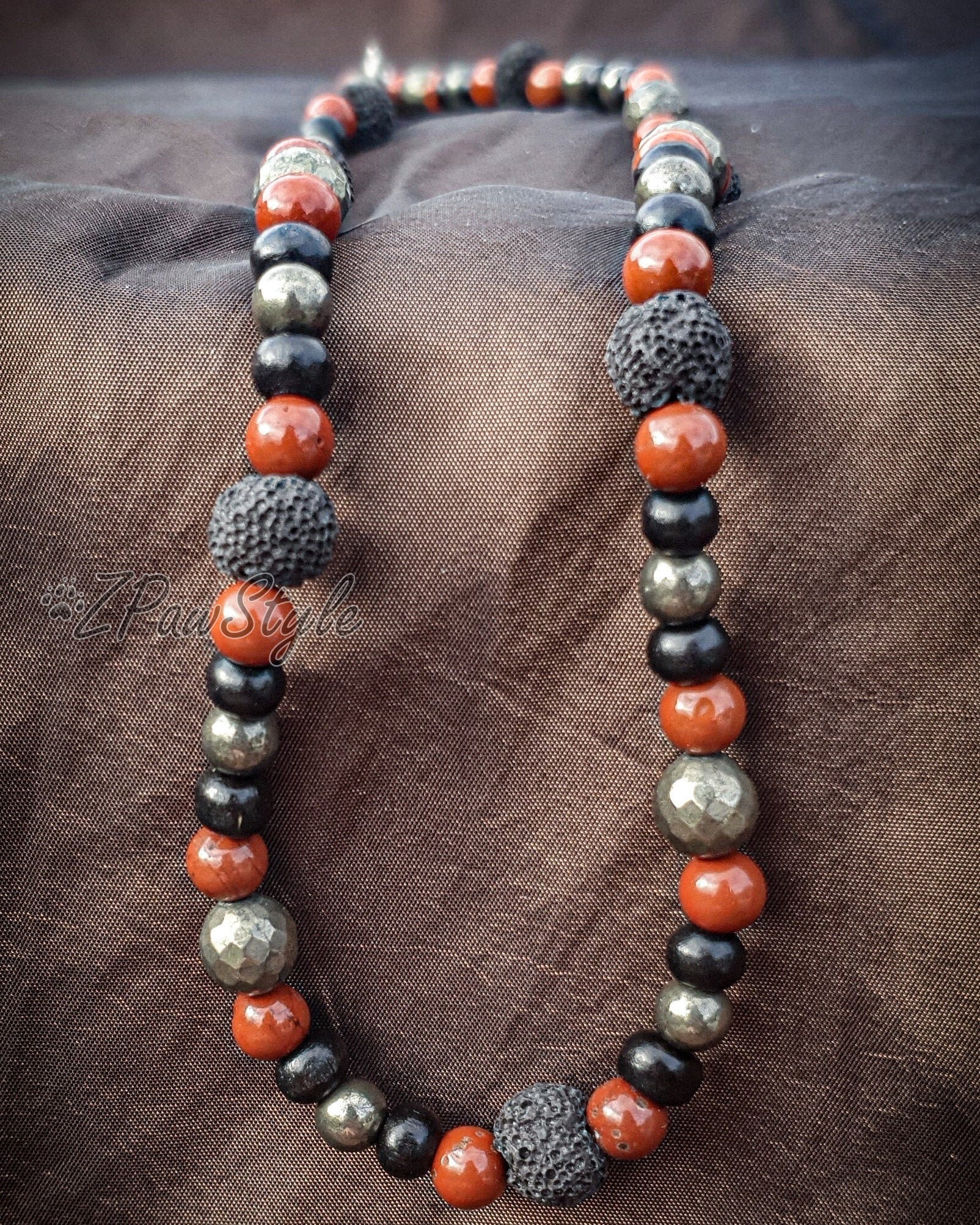 Beaded Necklace Collar Jewellery for Dogs Staffy Pitbull Amstaff Bully ...