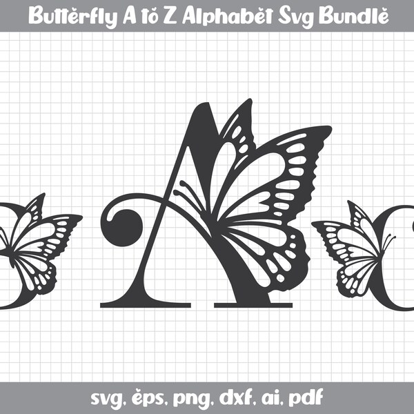 Butterfly Monogram - Etsy