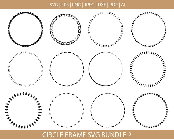 Circle svg Dotted Circle Frames SVG Bundle Circle frame clipart ...
