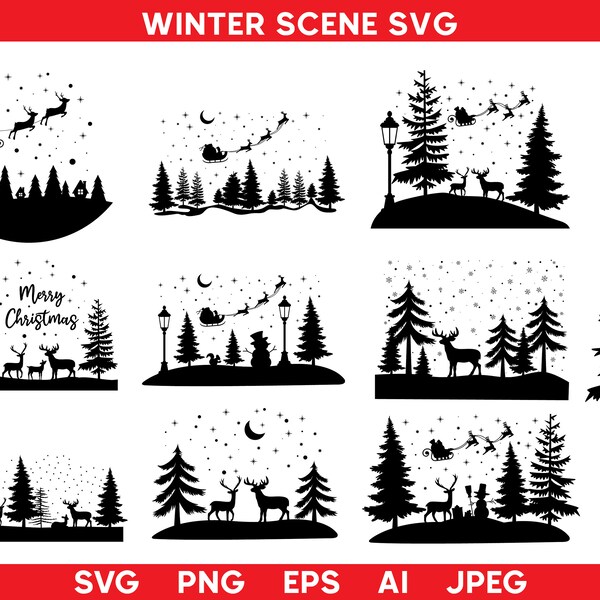 Winter Scene Svg - Etsy