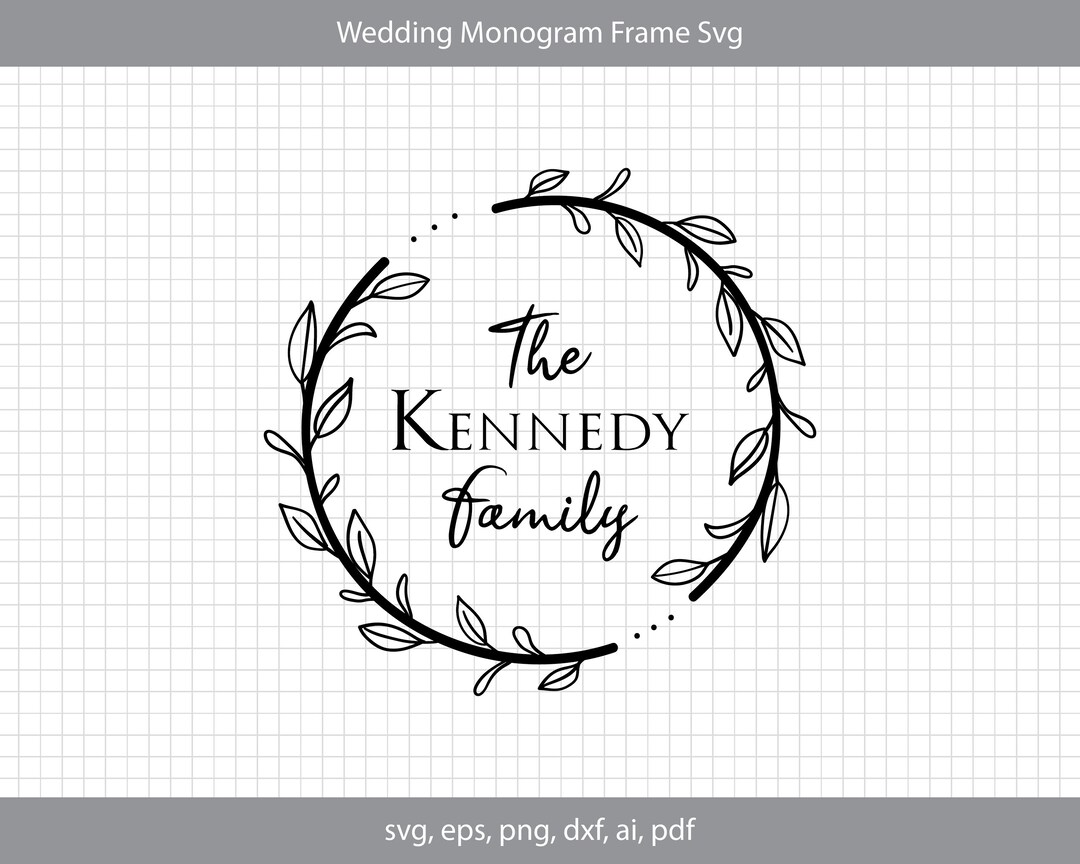 Graceful Wedding Monogram Frame SVG Cut File Cirlce Monogram - Etsy