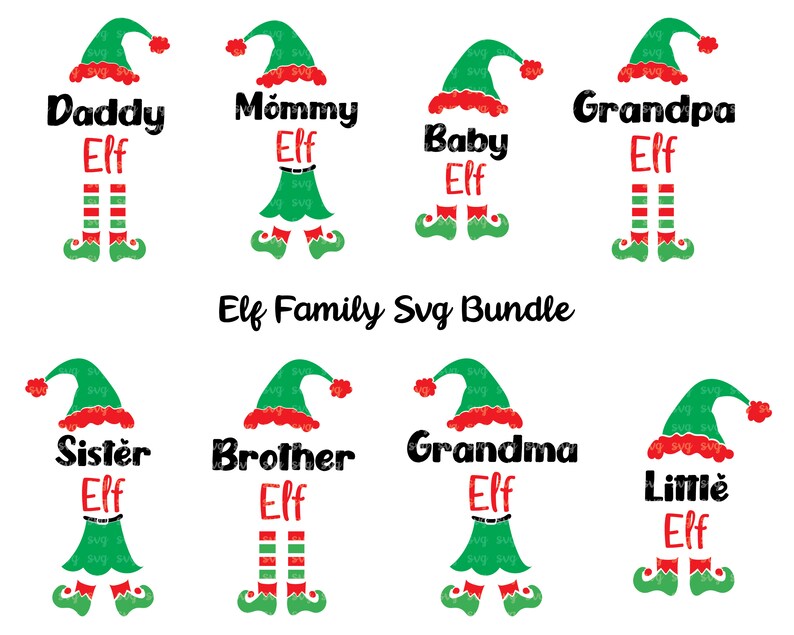 Elf Svg Bundle, Elf Family SVG, Christmas SVG, Christmas Shirt Design ...
