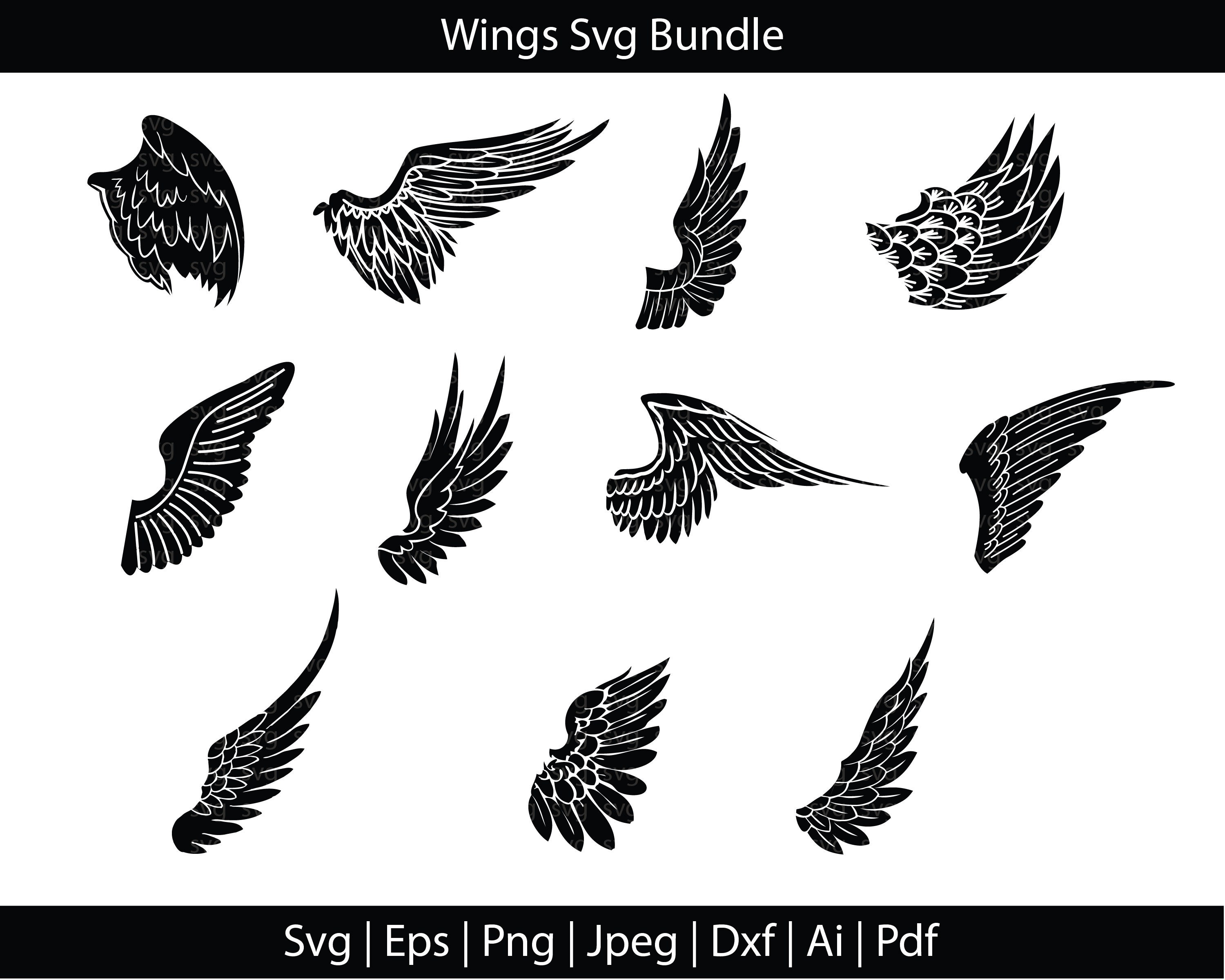 Wings Svg Bundle Birds Wings Svg Bundle Wings svg cut file | Etsy