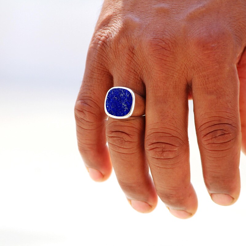 Mens Lapis Ring - Etsy