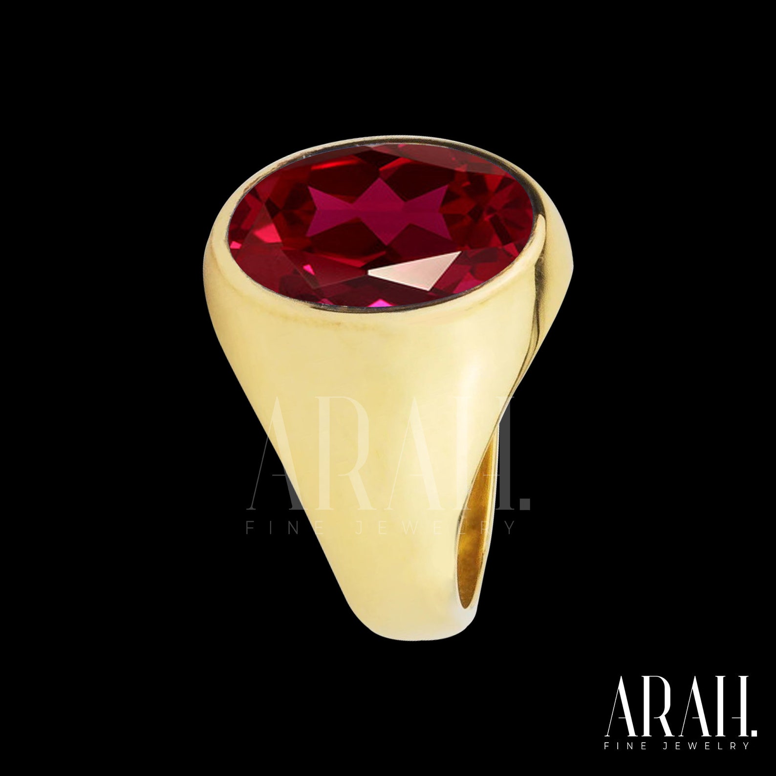 Ruby Signet Ring Ruby Signet Pinky Ring Garnet Signet Ring - Etsy