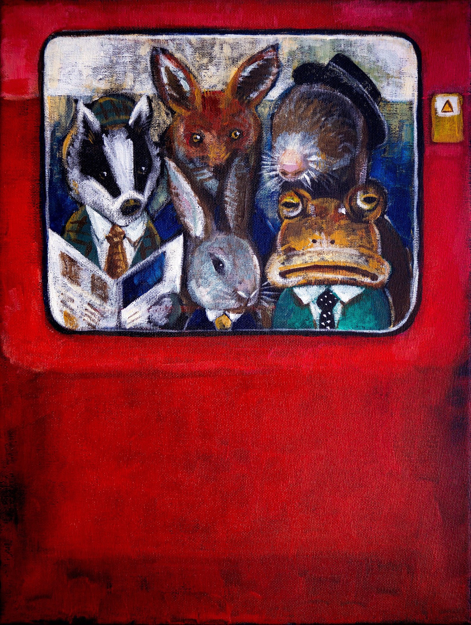 Art Print: British Animals Owl Badger Fox Hare Mole Porcupine Deer on ...