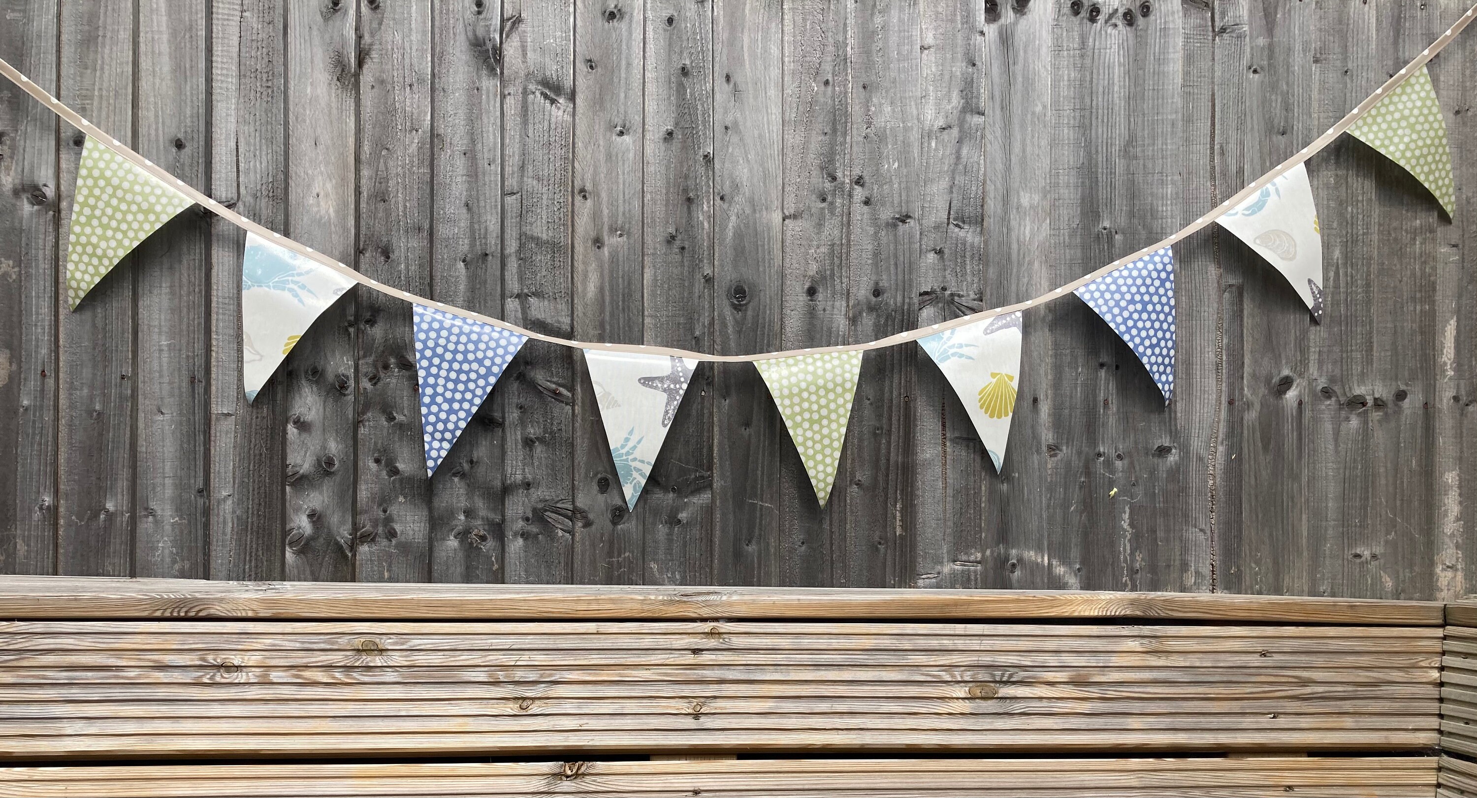 Seaside Bunting/ Beach Bunting/ Oilcloth Bunting/ Wipeable Bunting ...