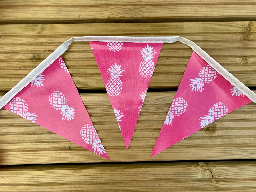 Pineapple Bunting/ Tropical Bunting/ Pink Garden Bunting/ Outdoor ...