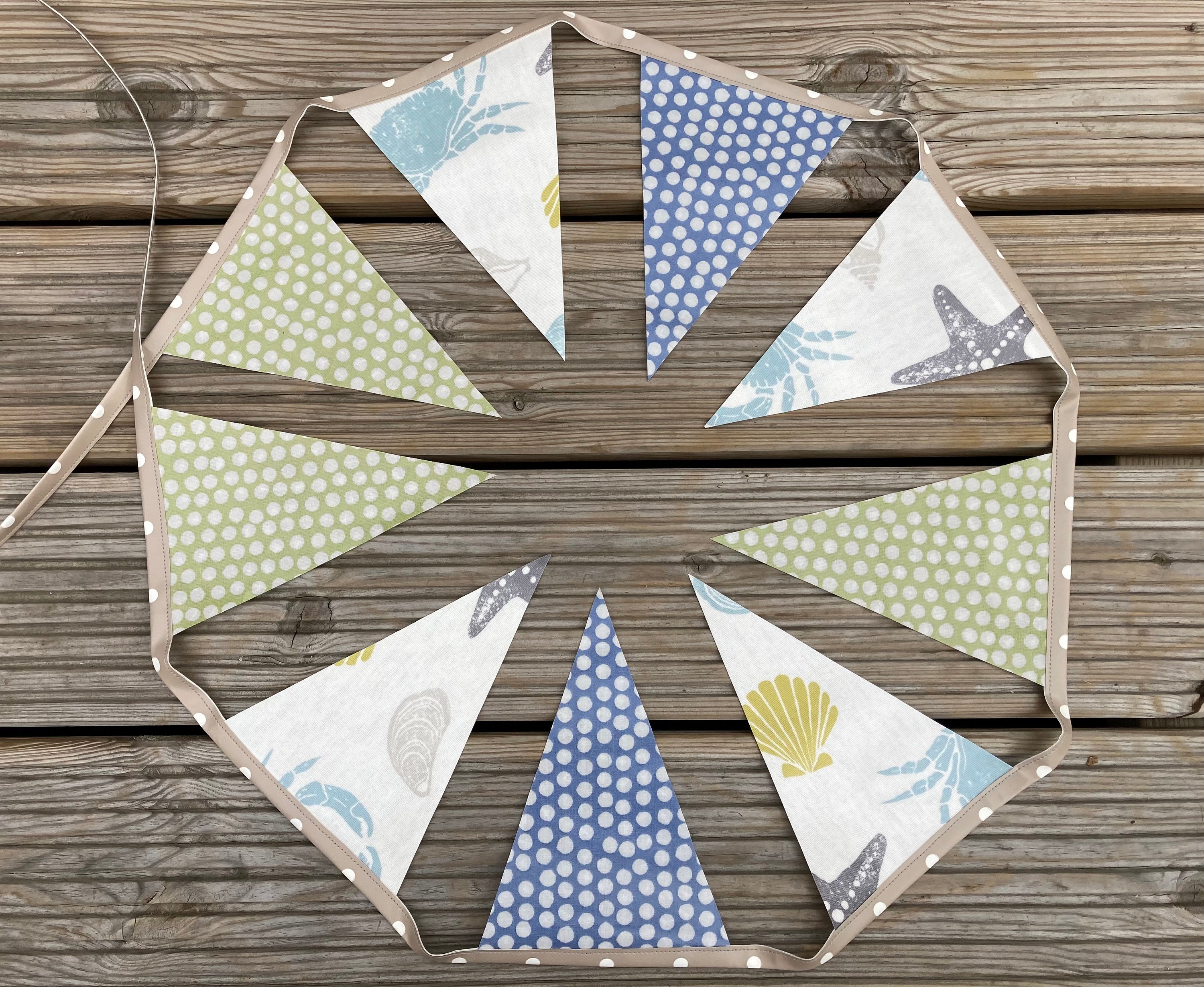 Seaside Bunting/ Beach Bunting/ Oilcloth Bunting/ Wipeable | Etsy