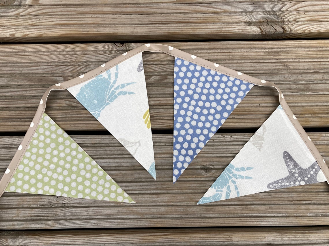 Seaside Bunting/ Beach Bunting/ Oilcloth Bunting/ Wipeable - Etsy UK