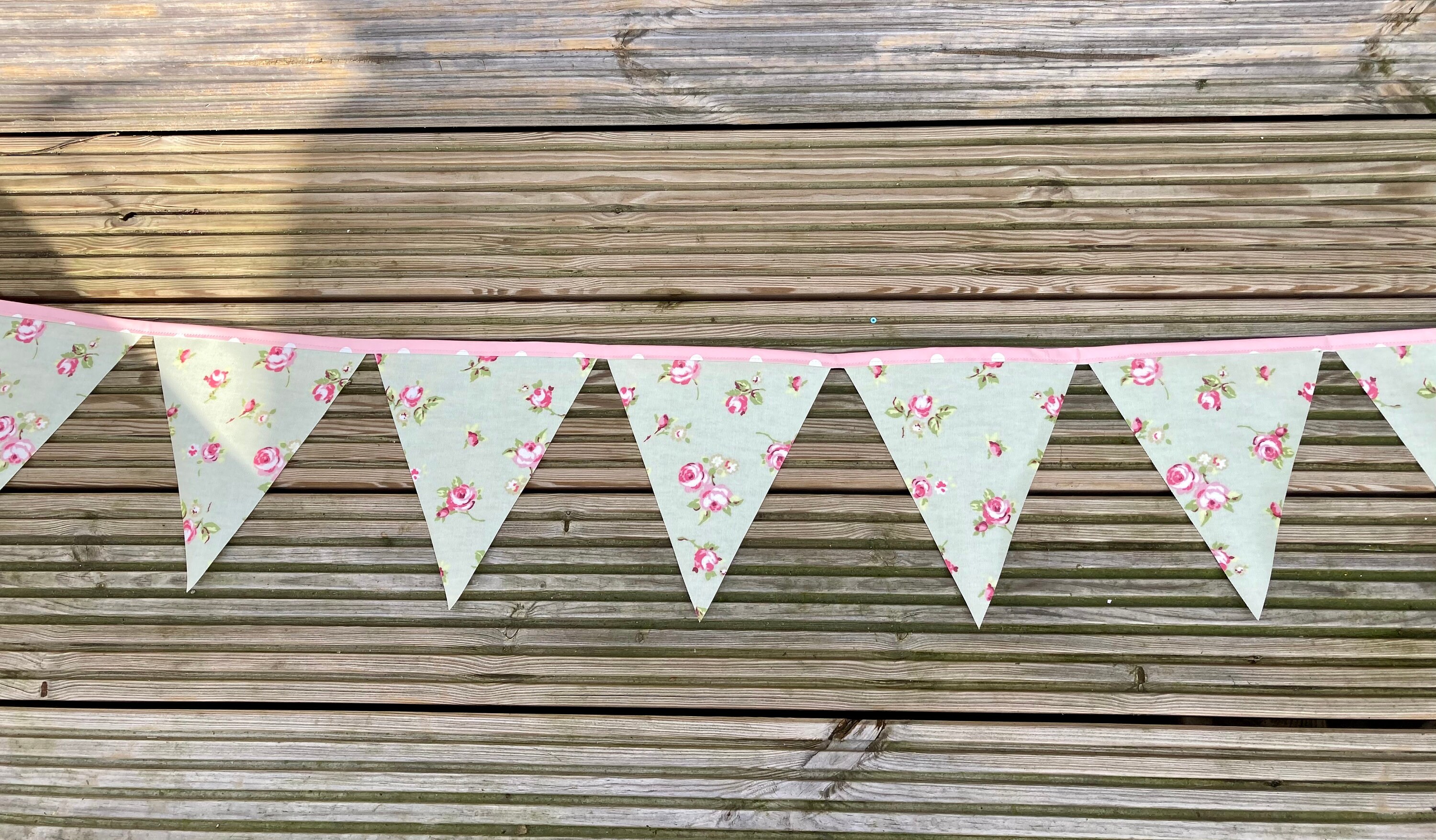 Floral Bunting/ Sage Green Bunting/ Garden Bunting/ Waterproof - Etsy UK