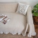 Sofa Throw Blanket, Beige Couch Throw, Bohemian Knitted Blanket,throw ...
