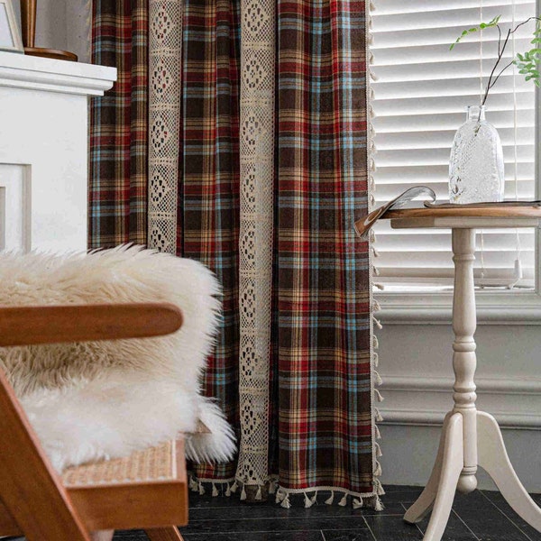 Dark Red Curtains - Etsy