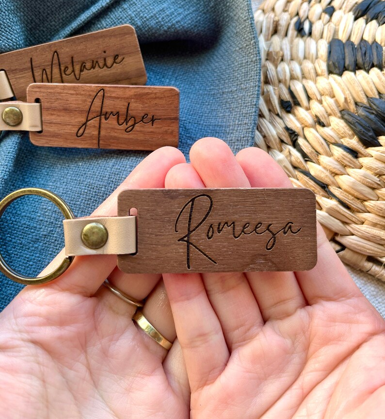 Wooden Keychain, Keychain With Name, Personalised Wooden Keychain ...