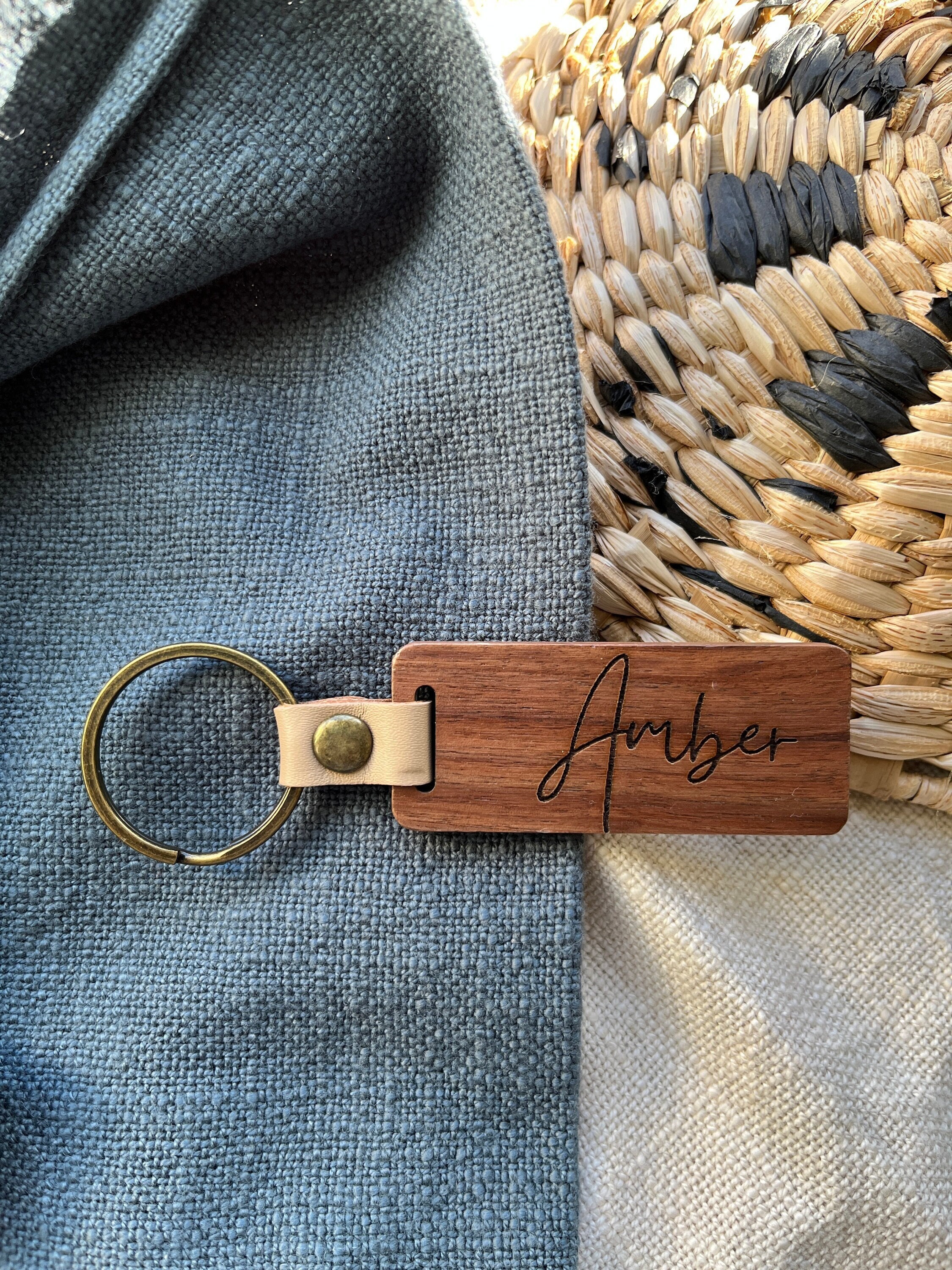 Wooden Keychain, Keychain With Name, Personalised Wooden Keychain ...