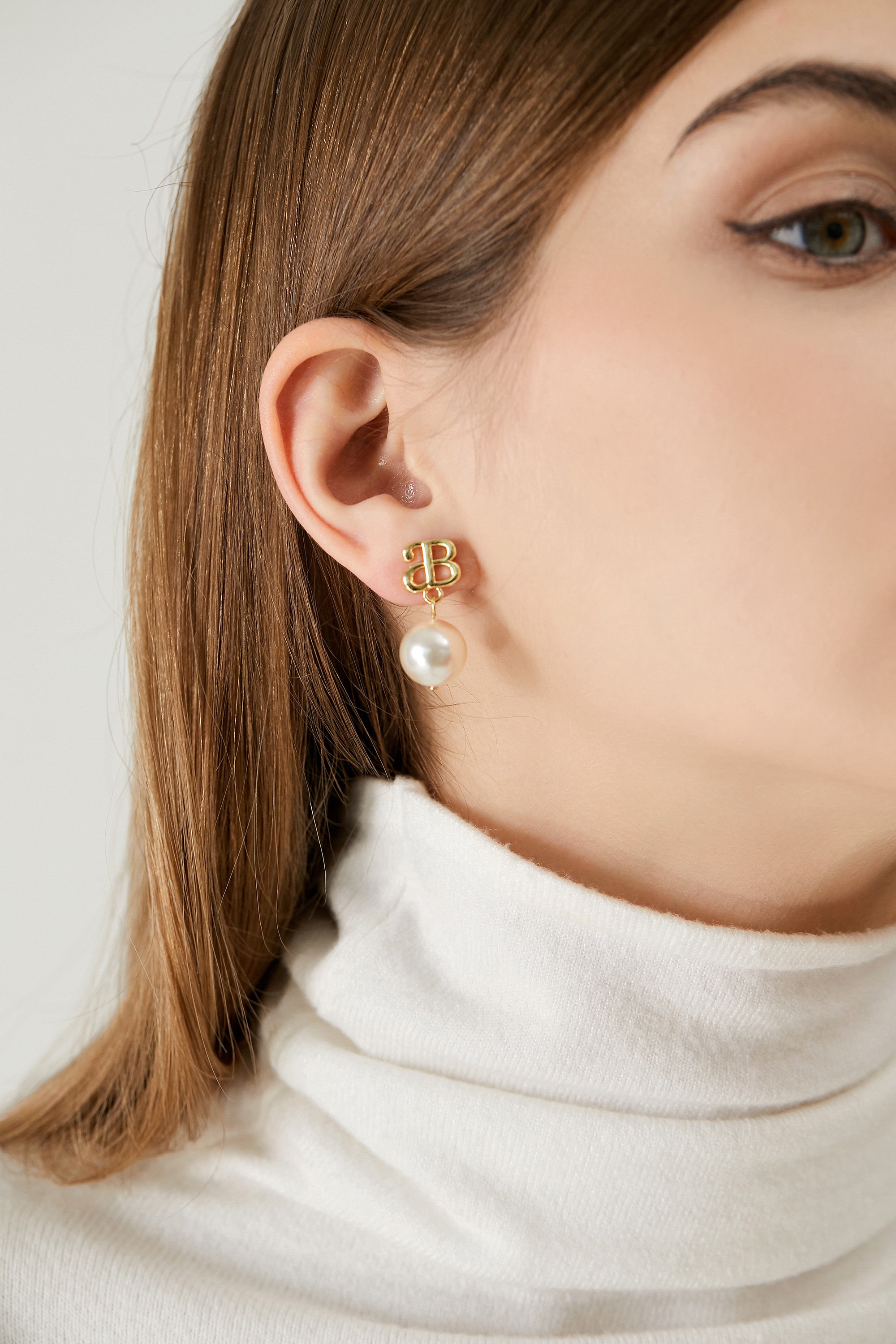 Signature Logo Pearl Drop Earrings • Sterling Silver Posts • Pearl Drop ...