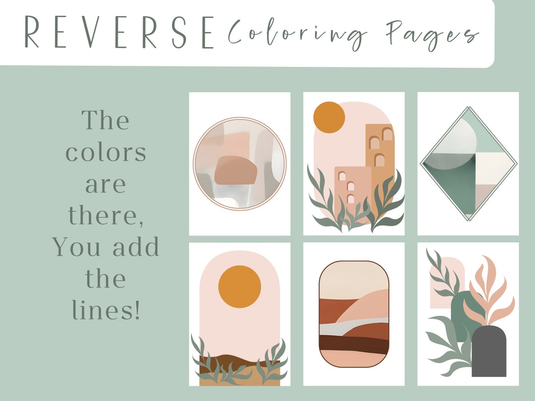 Reverse Coloring Book Adults Children Teens Instant Digital Printable ...