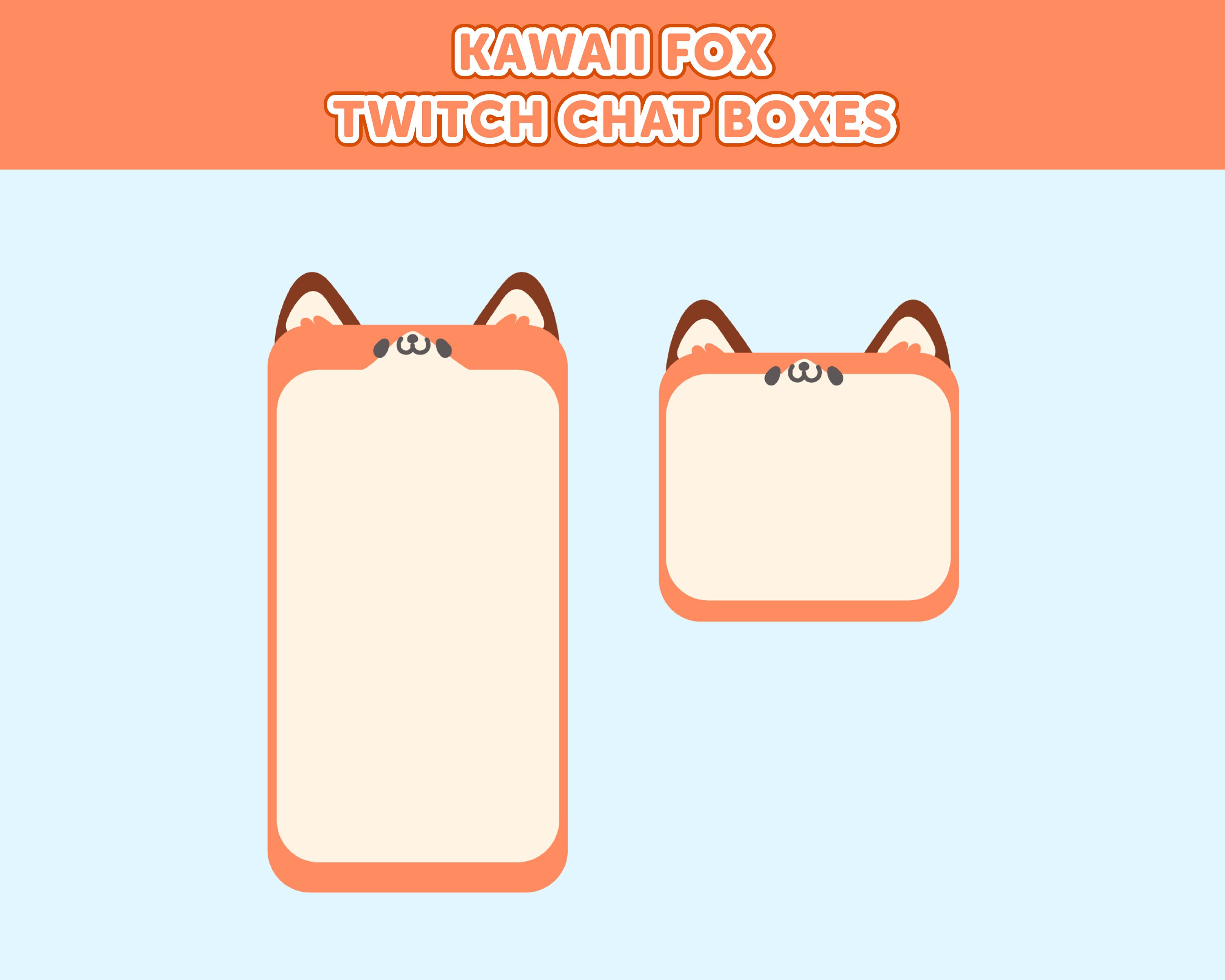 Kawaii Fox Kitsune Chat Boxes for Twitch Gaming Stream - Etsy Hong Kong