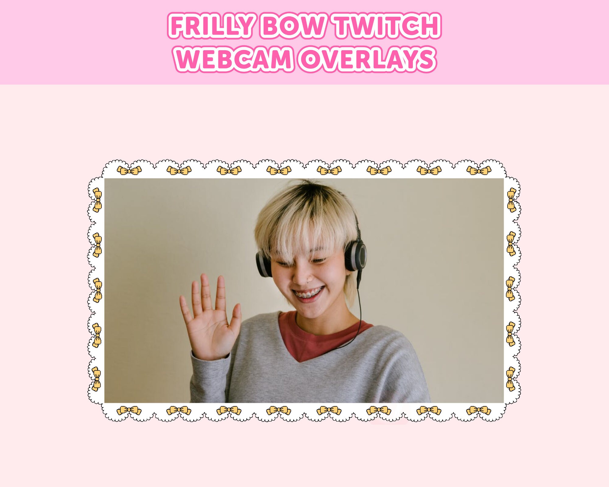 Lace Bow Twitch 16:9 Webcams Kawaii Webcam Overlay Frame for - Etsy