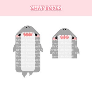 Twitch Overlay Package | Kawaii Shark Theme | Chat Box, Panel, Alert ...