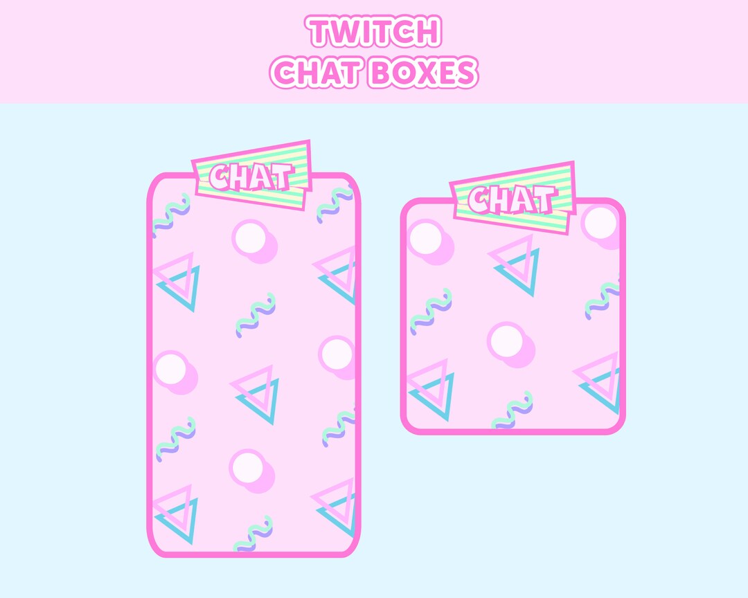 Kawaii Pastel 80s 90s Retro Chat Boxes for Twitch Gaming Stream Cute ...