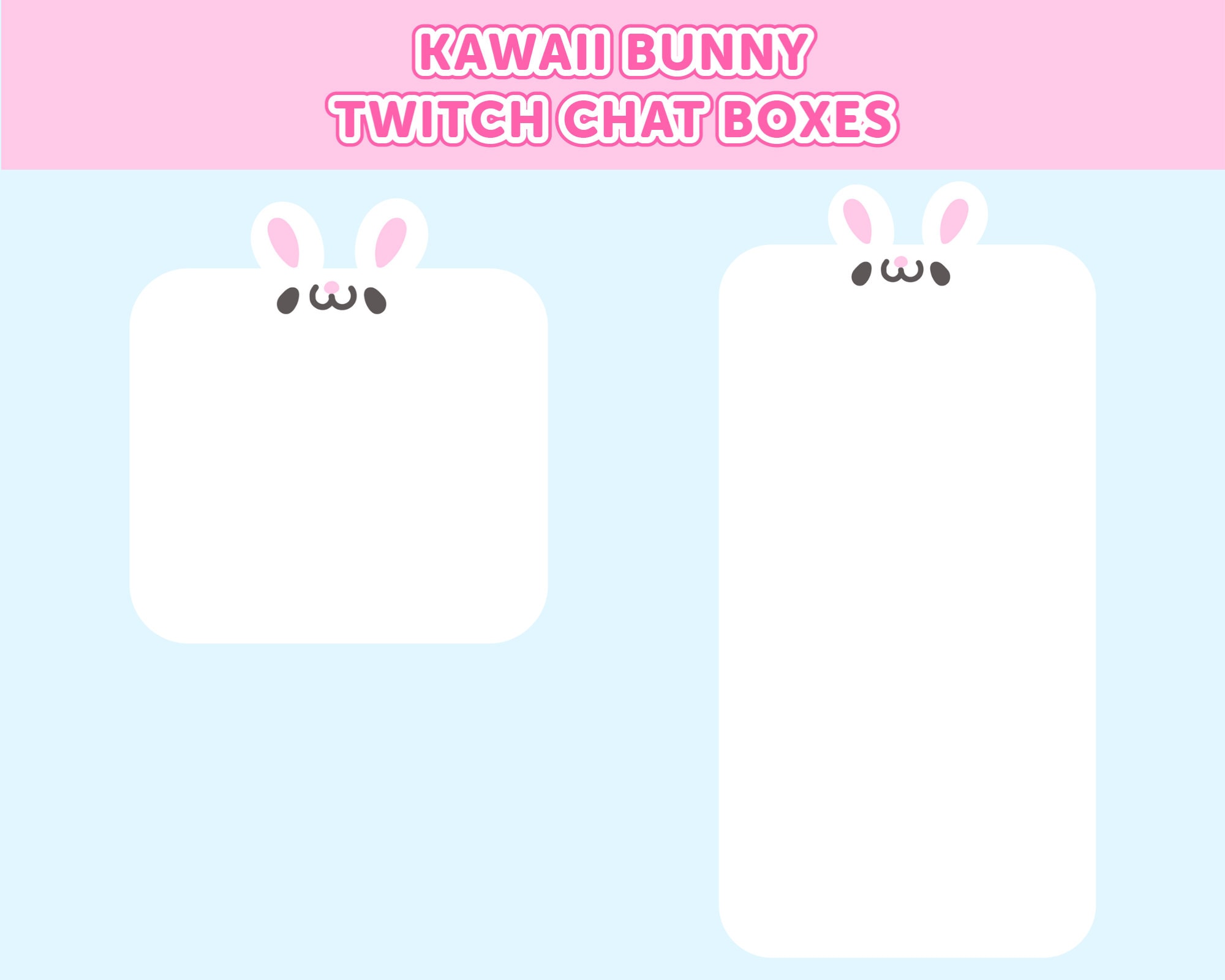 Kawaii Bunny Rabbit Chat Boxes para Twitch Gaming Stream / Frilly, Girly, Vector Art, Gamer Girl ...