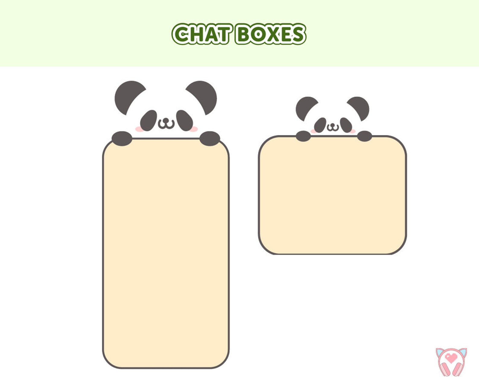 Twitch Overlay Package | Kawaii Panda Theme | Chat Box, Panel, Alert ...