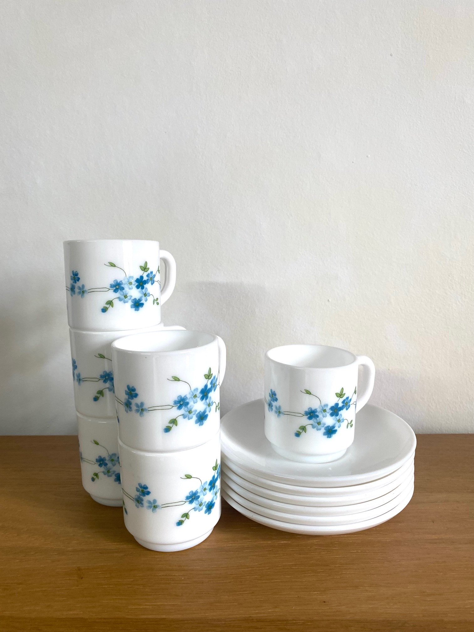 Cups Arcopal Vintage Luminarc Arcopal Forget-me-not - Etsy