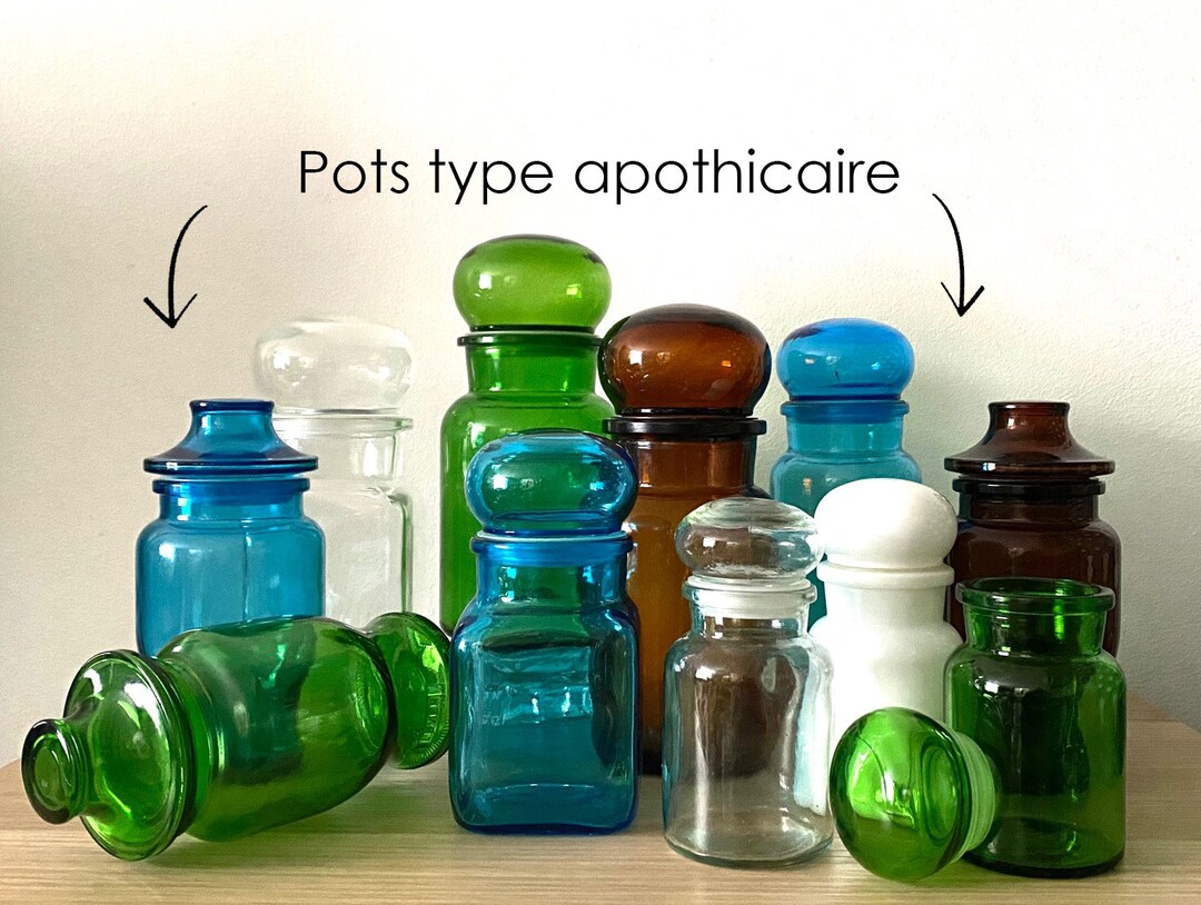 Apothecary Glass Advertising Jar Lots Different Colors Different Shapes ...