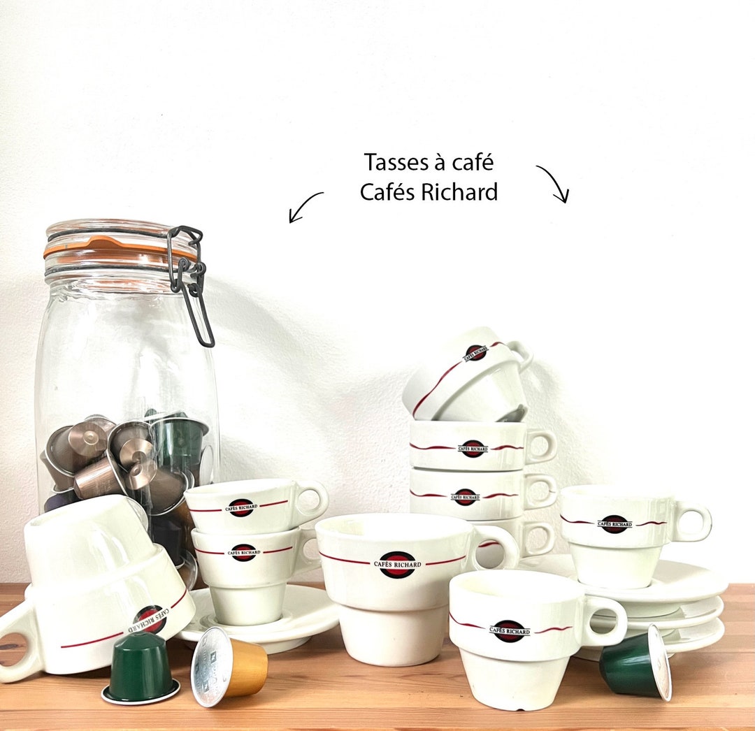 Coffee Cups - Espresso - Vintage - Bistro - Cafés Richard - Etsy