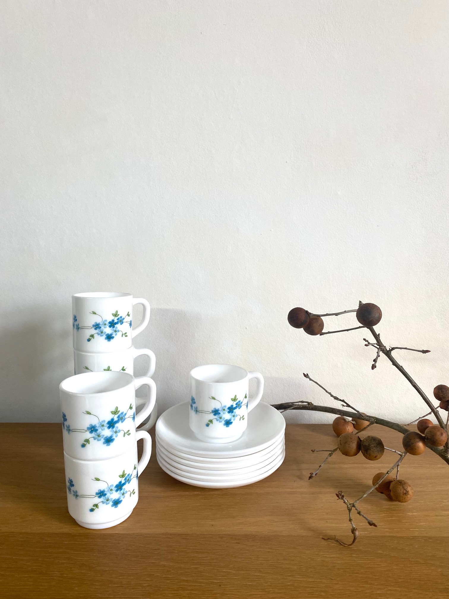 Cups Arcopal Vintage Luminarc Arcopal Forget-me-not - Etsy