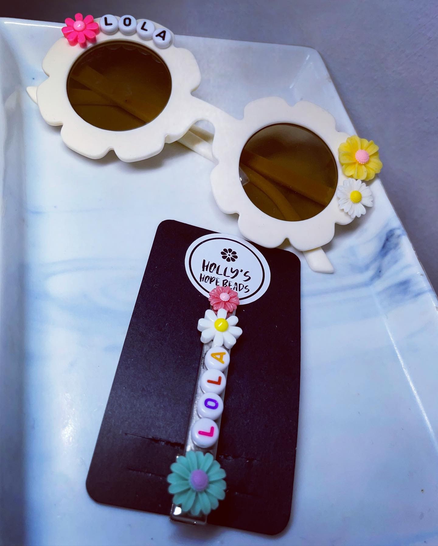 Childrens Personalised Flower Hair Clips/girls Personalised - Etsy UK