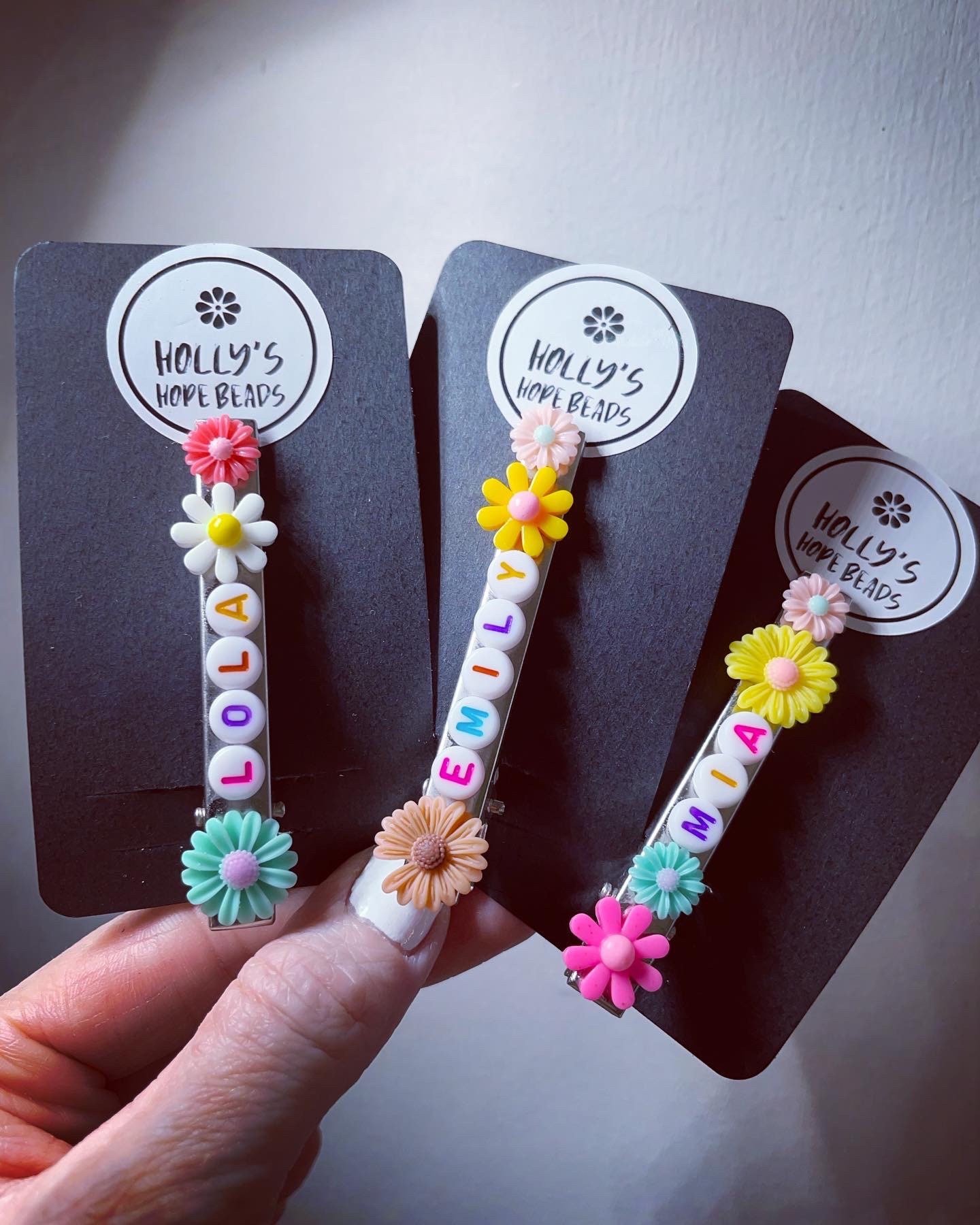 Childrens Personalised Flower Hair Clips/girls Personalised - Etsy UK