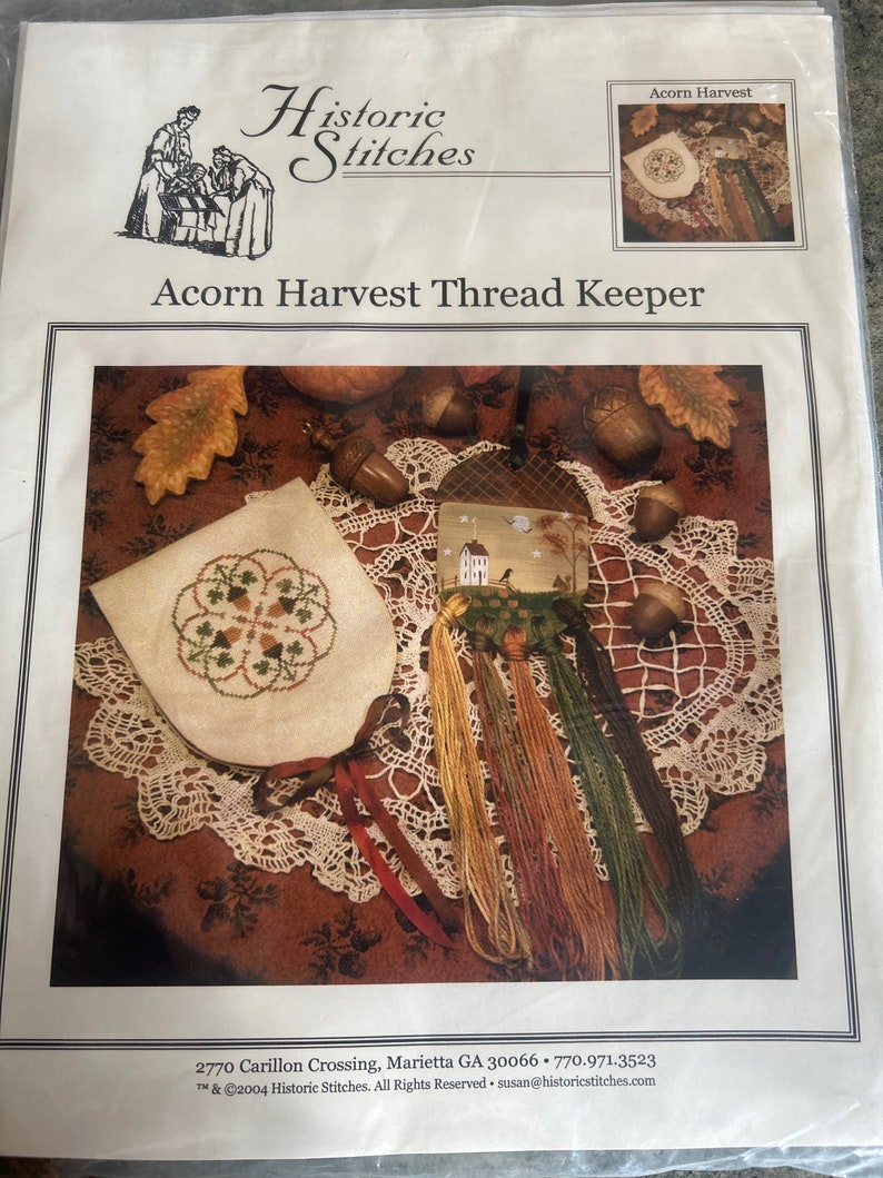 Historic Stitches Acorn Harvest Thread Keeper Cross Stitch - Etsy