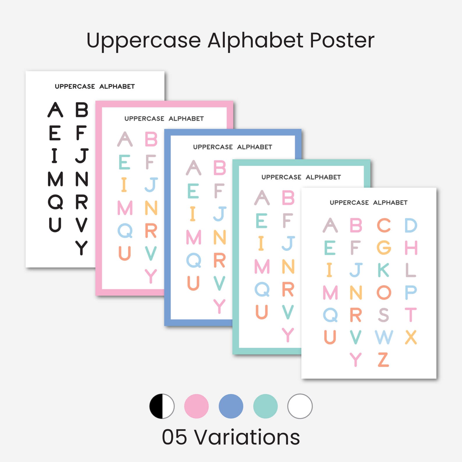 Uppercase Alphabet Poster Letter, 11x17in or 18 X 24in Size, Classroom ...