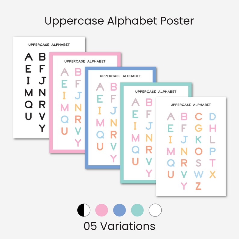 Uppercase Alphabet Poster Letter, 11x17in or 18 X 24in Size, Classroom ...