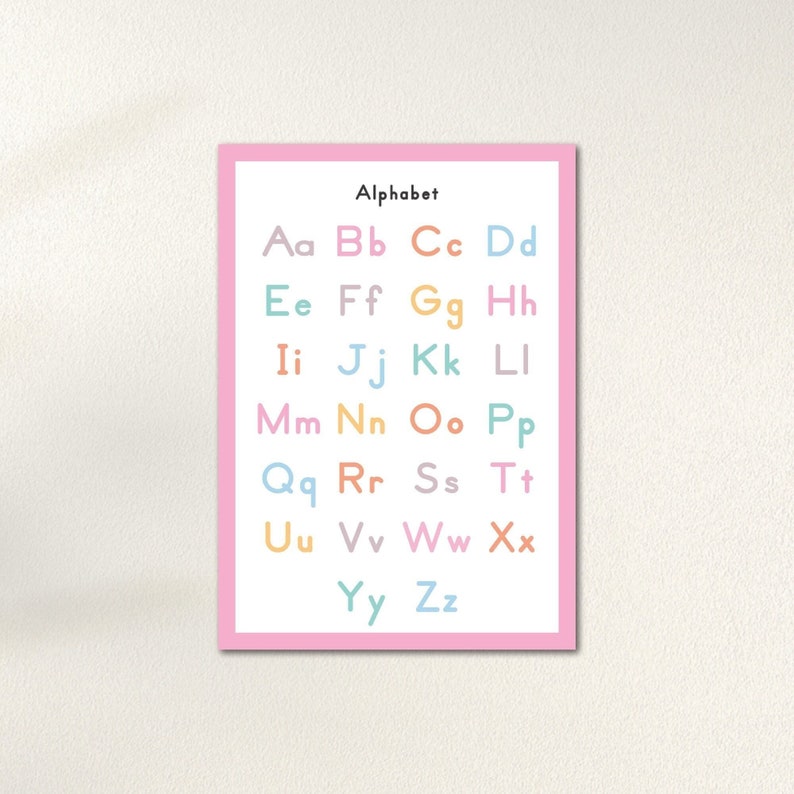 Laminated Alphabet Poster Lowercase and Uppercase Alphabet, US Letter ...