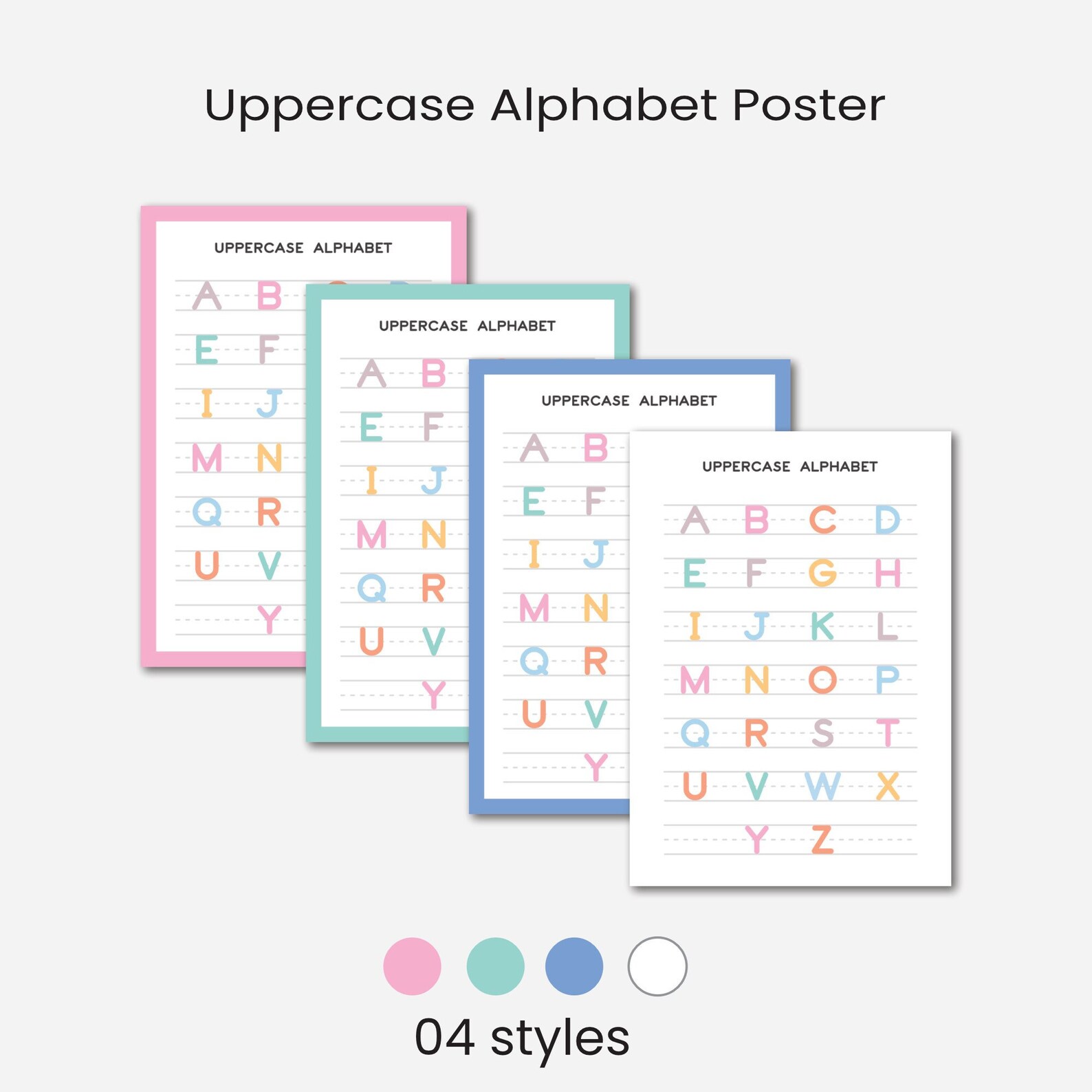 Uppercase Alphabet Poster Letter, 11x17in or 18 X 24in Size, Classroom ...