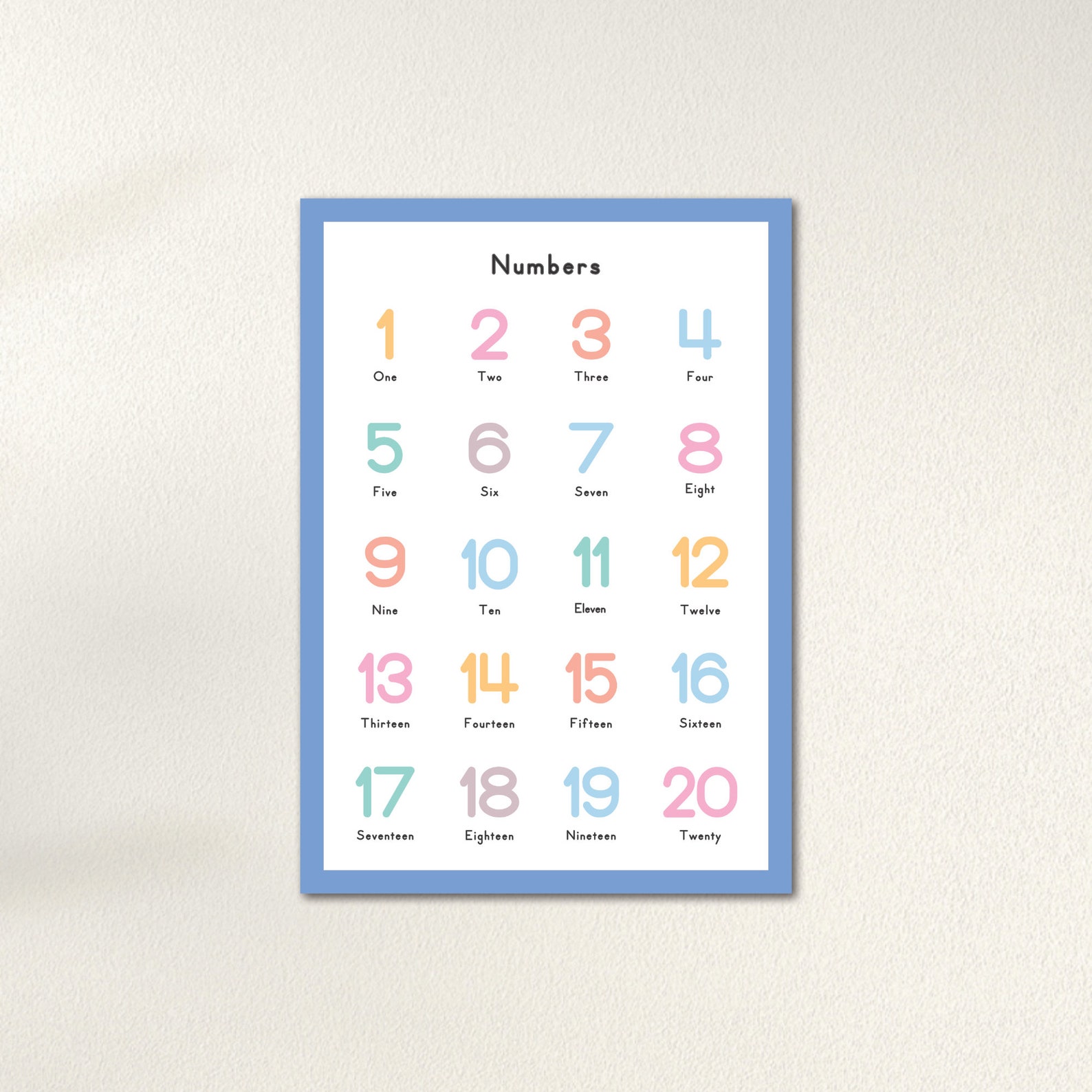 Numbers 1-20 Poster Laminated Poster US Letter, 11x17in or 18 X 24in ...