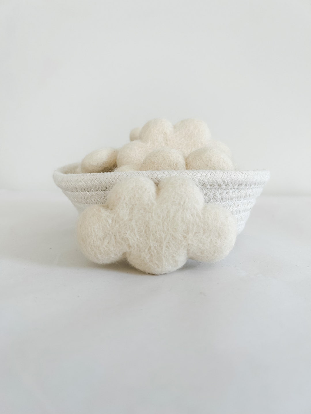 White Felt Clouds, Felted Clouds, DIY Cloud Baby Mobile, DIY Cloud ...
