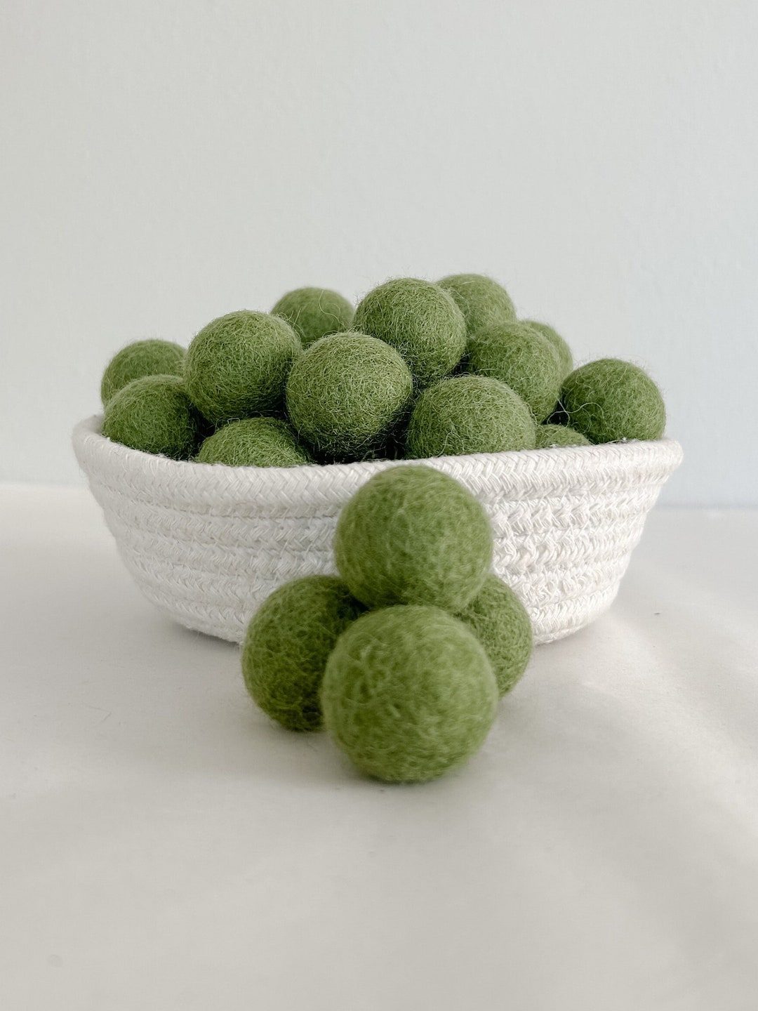 Olive Green Felt Ball, 2.5 Cm Felt Ball, DIY Felt Ball Garland, Wool ...