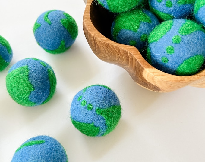 Felt Earth, Felt Globe, Earth Day Learning, Sensory Bin Activity, Craft ...