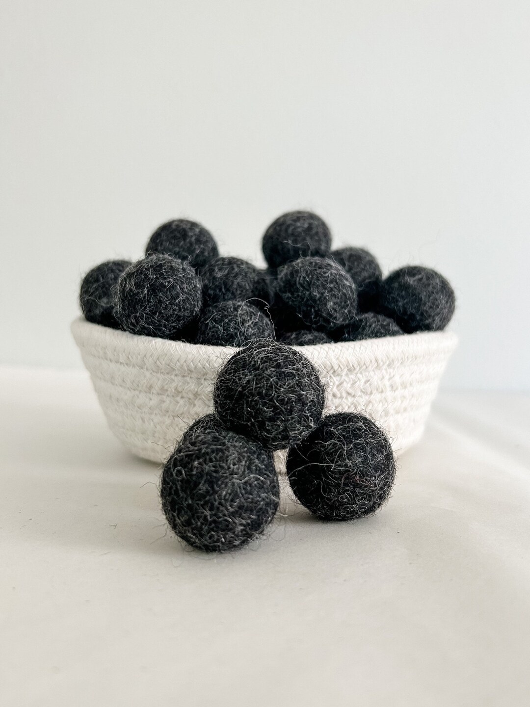 Graphite Felt Ball, 2.5 Cm Felt Ball, DIY Felt Ball Garland, Wool Felt ...