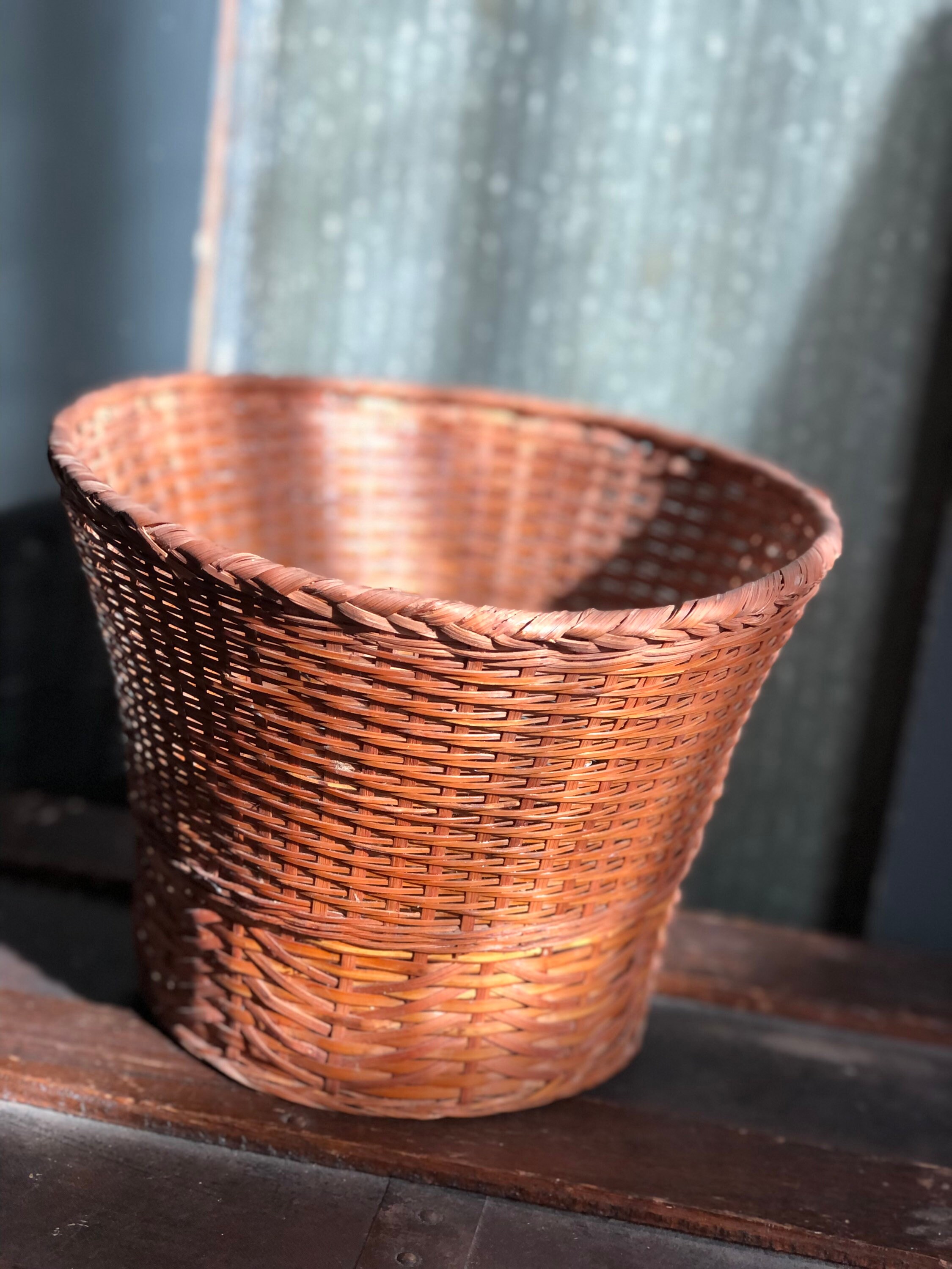 Home & Living Antique Split Cane Wicker Basket plant basket Baskets ...