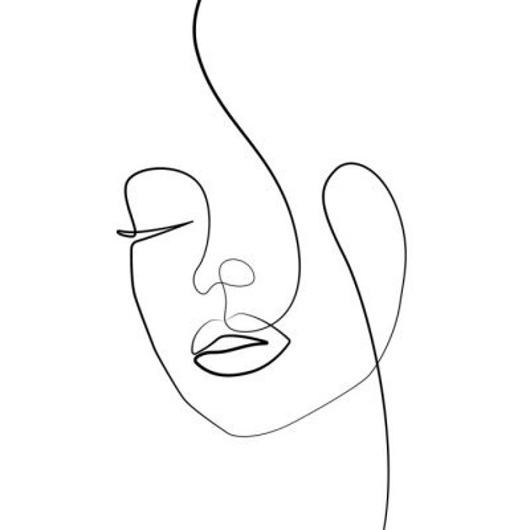 Beautiful Woman Face One Line Drawing - Etsy