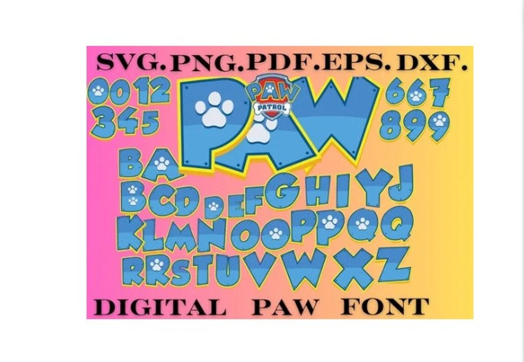 Paw 3D Font You Design, Actual Illustrator Font,gift Paw Fonts , Paw ...