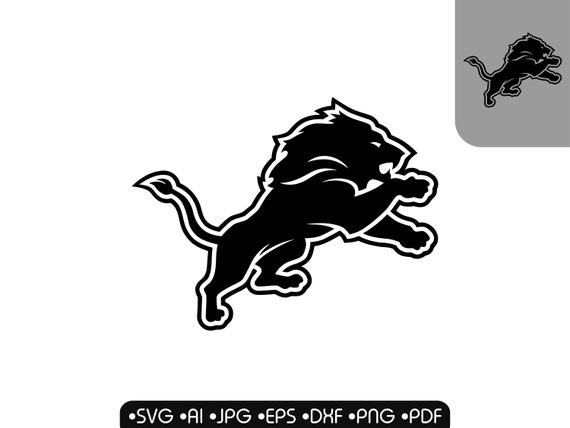 Detroit Lions Logo Silhouette NFL vector | Etsy