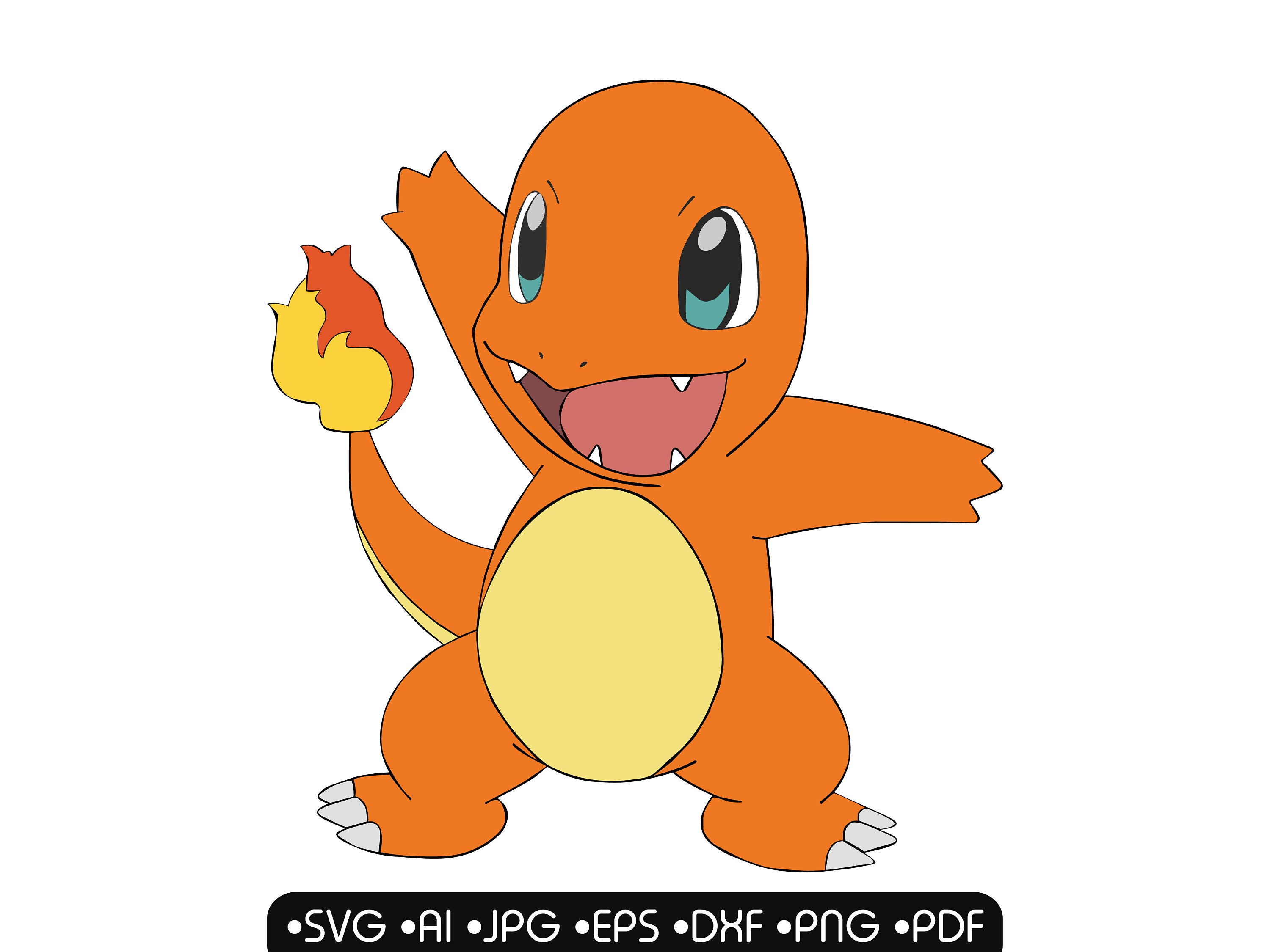 Charmander pokemon vector svgjpgaiepsdxfpngsvg Easy | Etsy