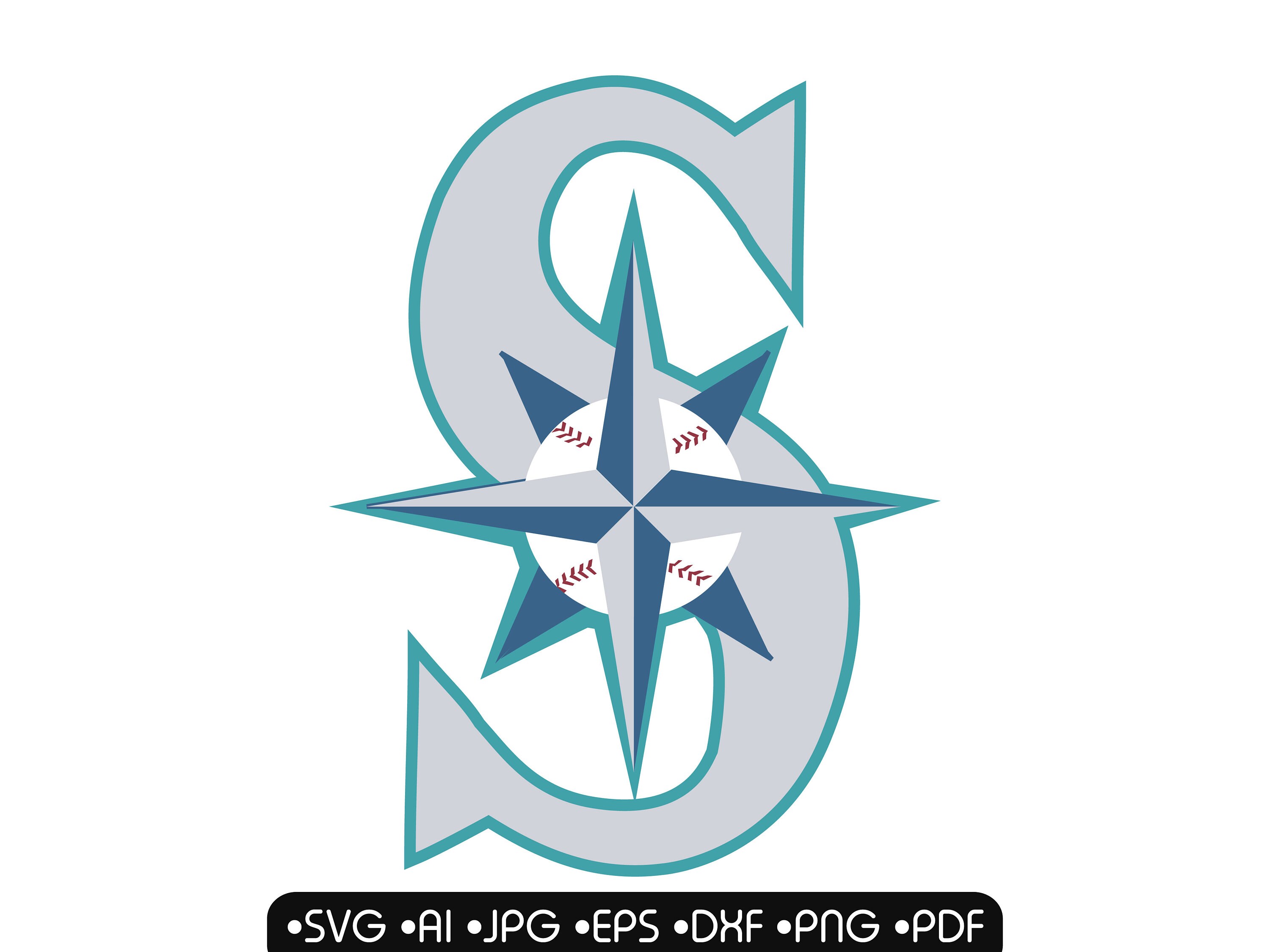 Seattle Mariners logotipo MLB vector | Etsy