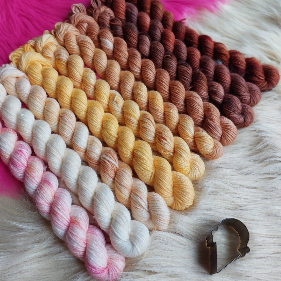 Sundae Sides 2 Hand Dyed Set of 10 Minis, 4ply Fingering/sock 20g 80m ...